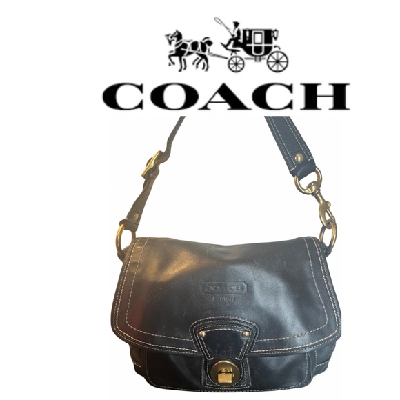 Coach | Bags | Coach Euc Ali Legacy Black Leather Shoulder Bag | Poshmark